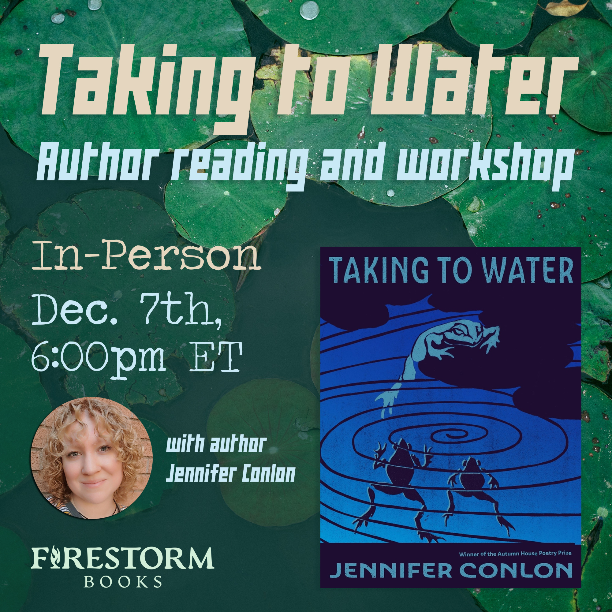 Taking to Water: A Reading and Workshop with Jennifer Conlon | Calendar ...