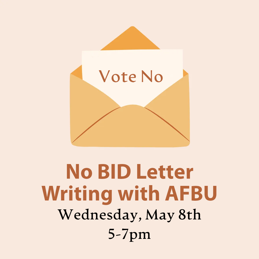 No BID Letter Writing with AFBU | Calendar | Firestorm Books
