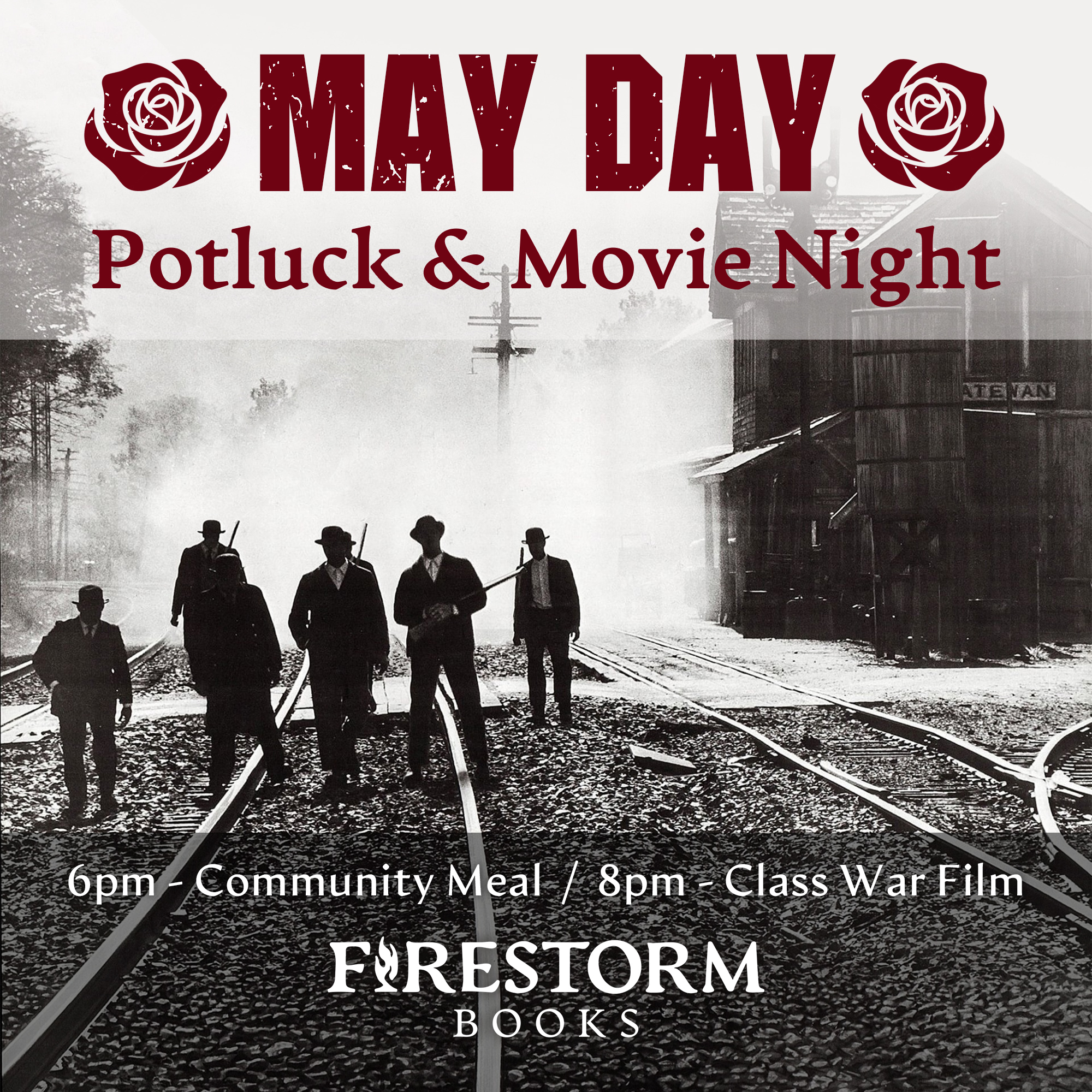May Day Potluck & Movie Night | Calendar | Firestorm Books
