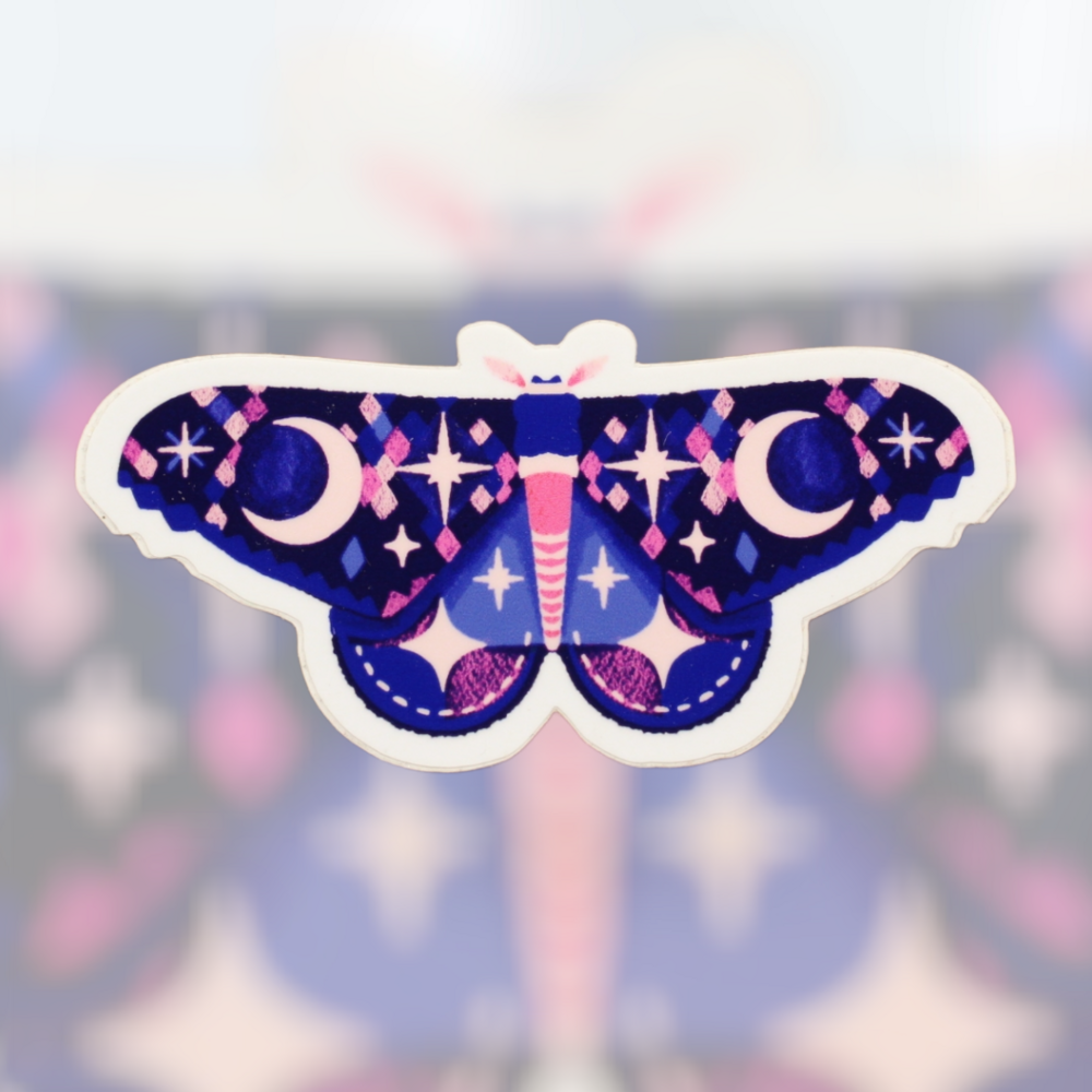 Moth & Moon Sticker | Firestorm Books