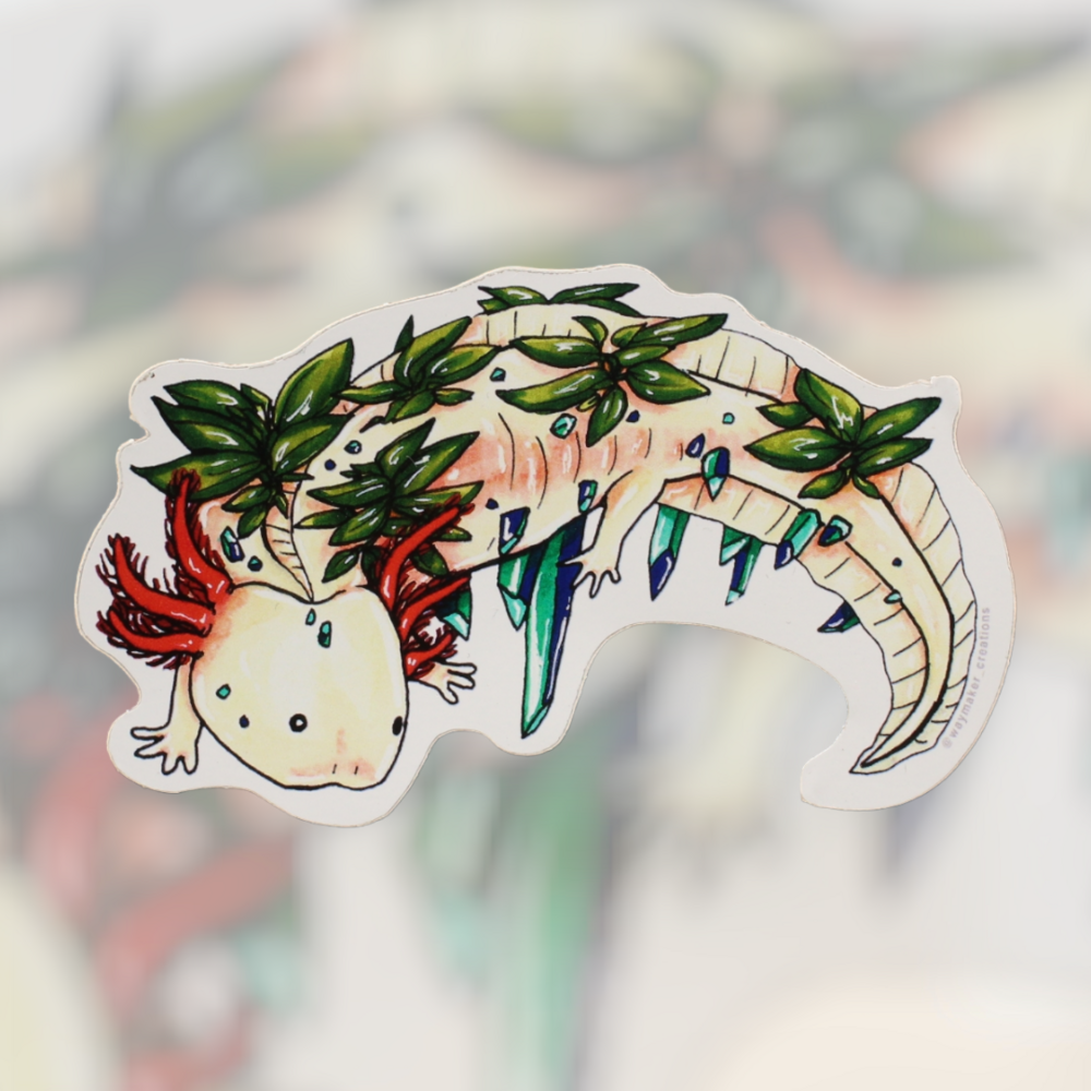 Crystal Axolotl Sticker | Firestorm Books